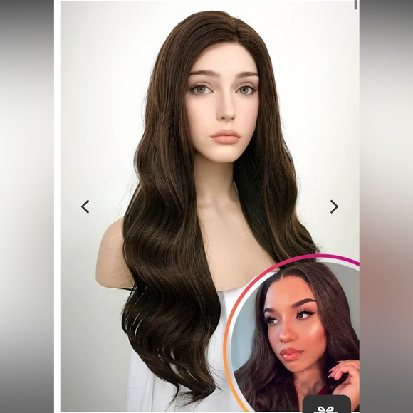 Hair | Brown Long Wavy Lace Front Cosplay Wig Nwt Wigisfashion | Poshmark